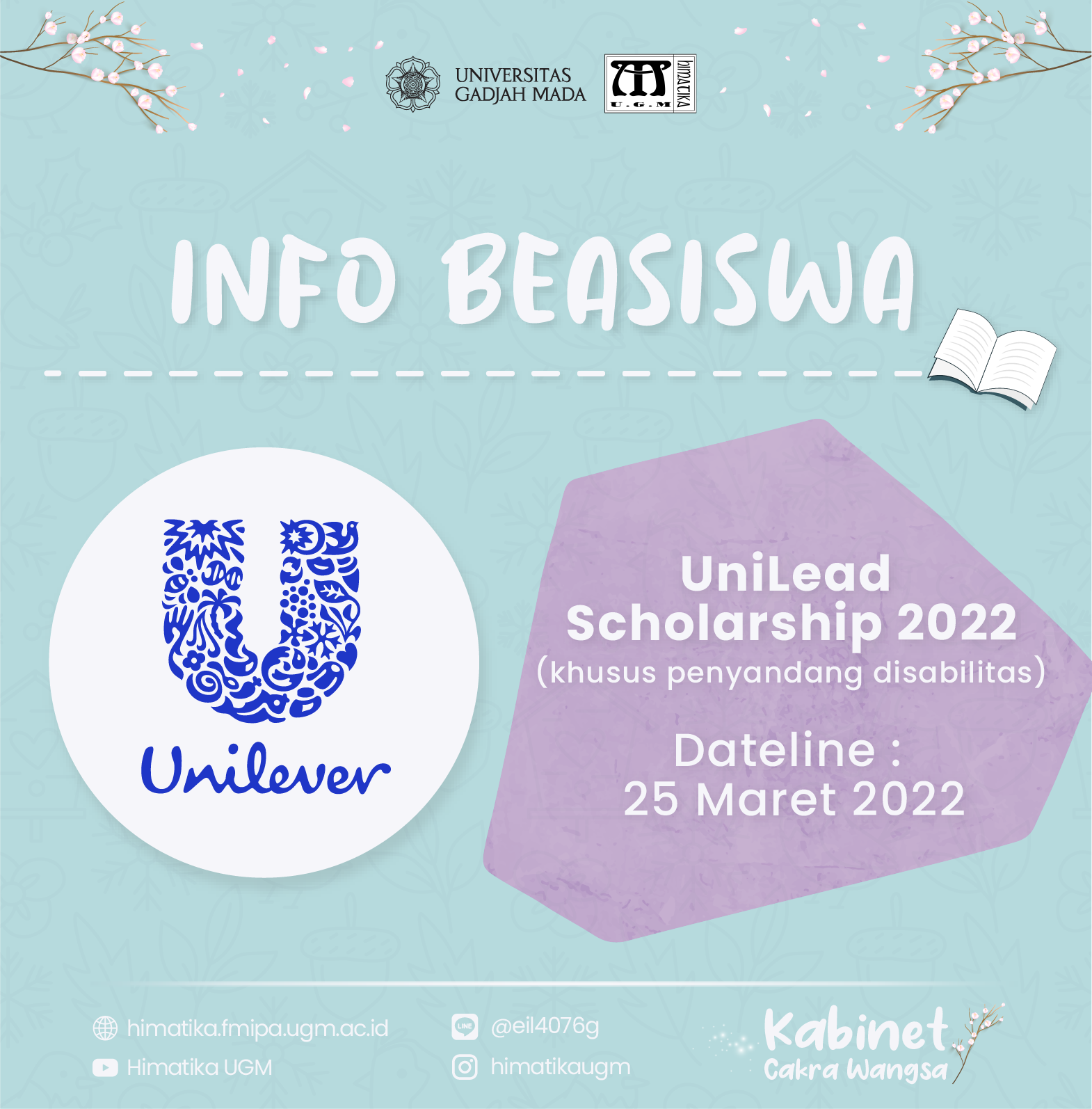 Info Beasiswa UniLead Scholarship 2022 – Himatika UGM