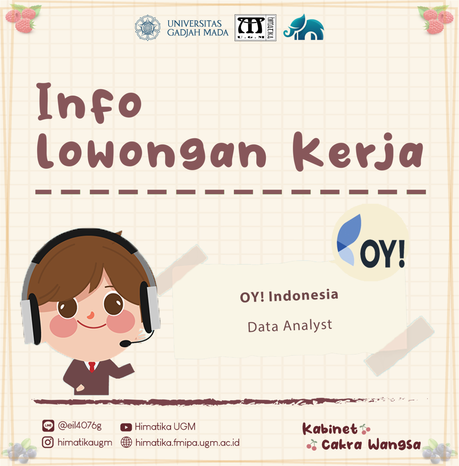 Info Loker Data Analyst – OY! Indonesia – Himatika UGM